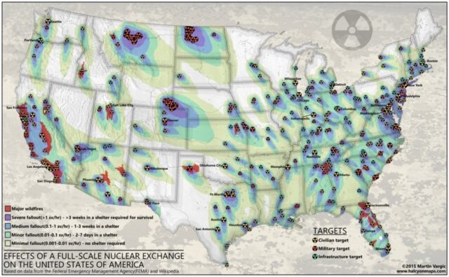 US Nuclear Target Map: Most Safe and Unsafe Areas - Survival Freedom
