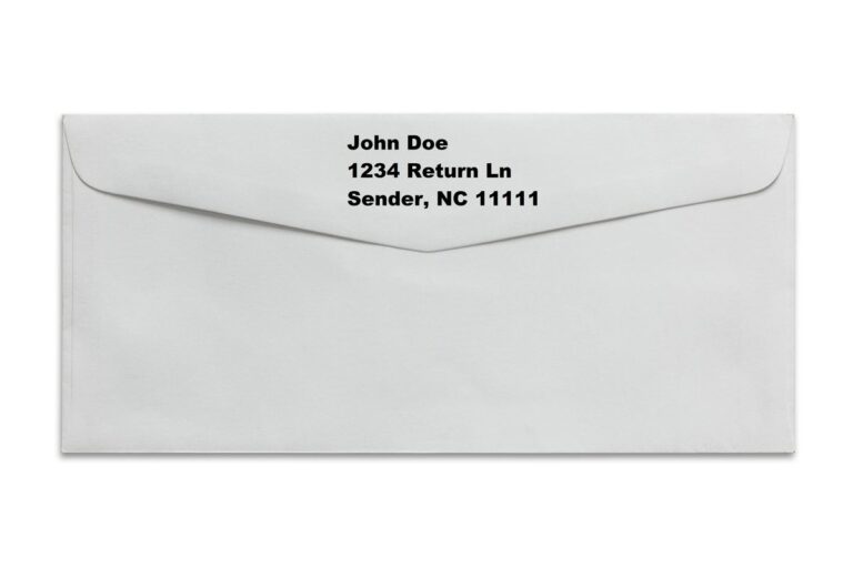 Can You Put the Return Address on the Back of an Envelope? - Survival ...