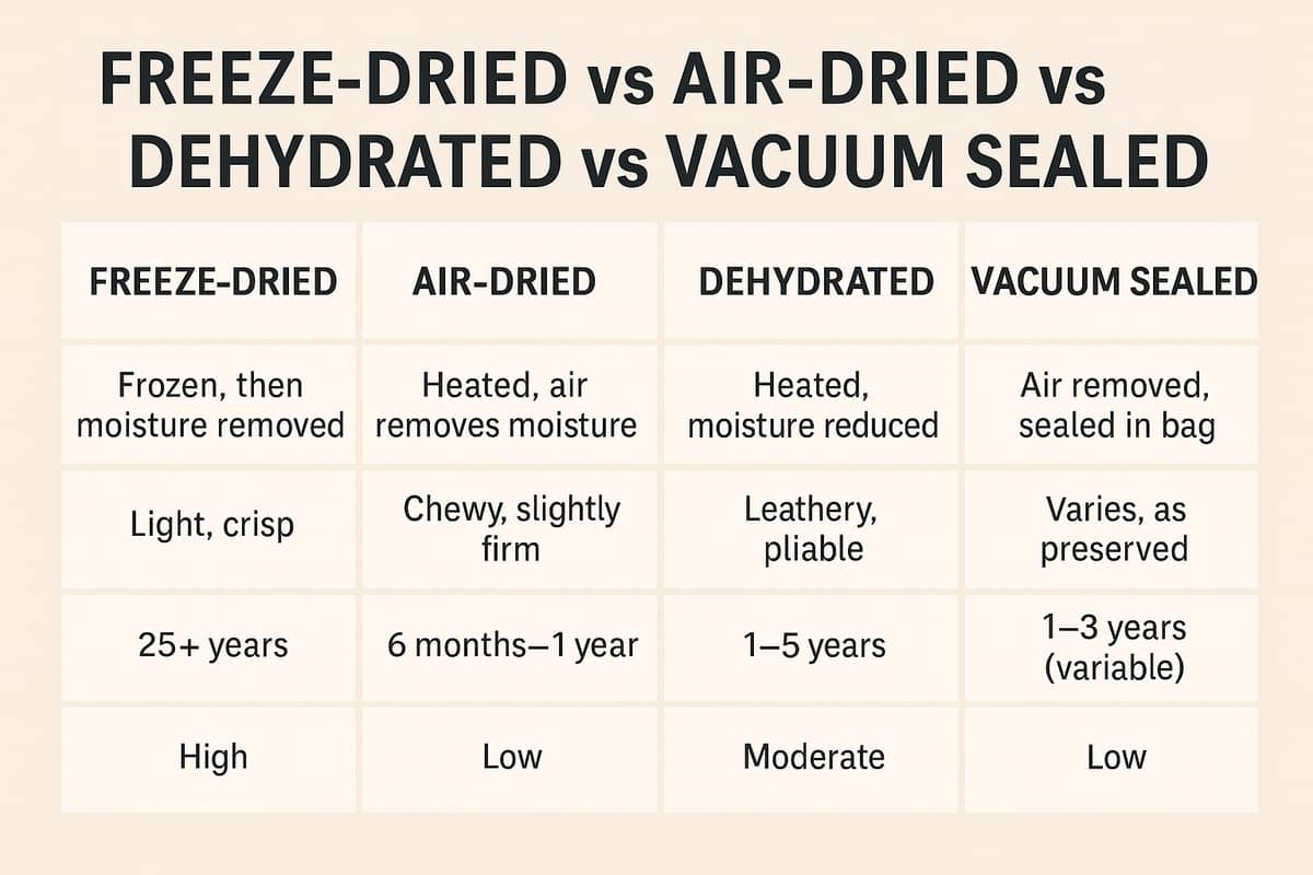 Freeze-Dried vs. Air-Dried vs. Dehydrated vs. Vacuum Sealed - Survival ...